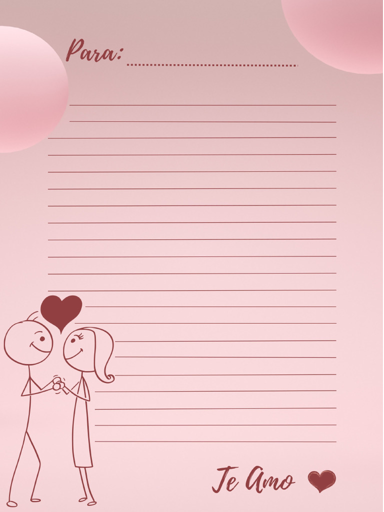 Plantilla Para Carta De Amor 2 Pdf