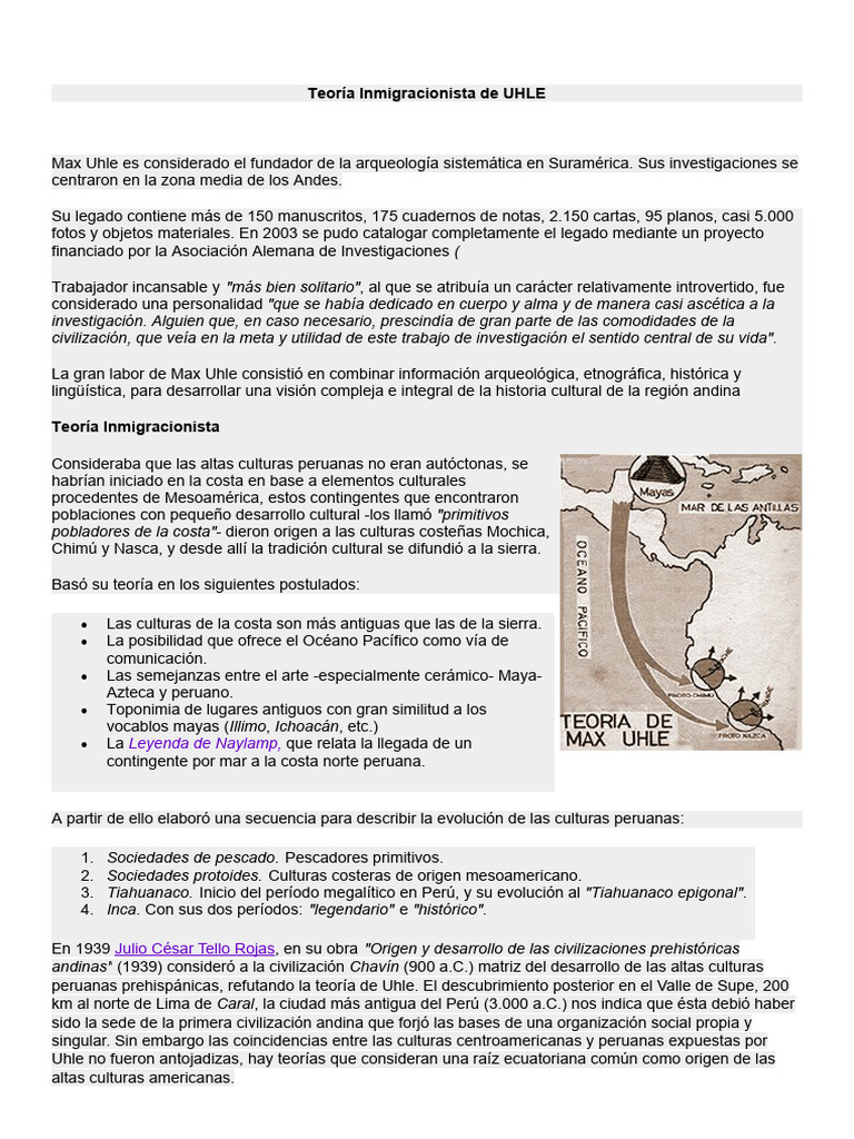 Max Uhle Es Considerado El Fundador de La Arqueología Sistemática en ...