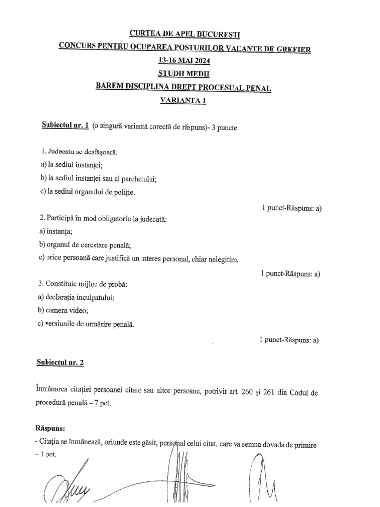 16mai2024 Barem Corectare Proba Scrisa Studii Medii Concurs 13 16mai2024 | PDF