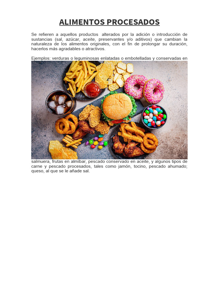 Alimentos Procesados | PDF