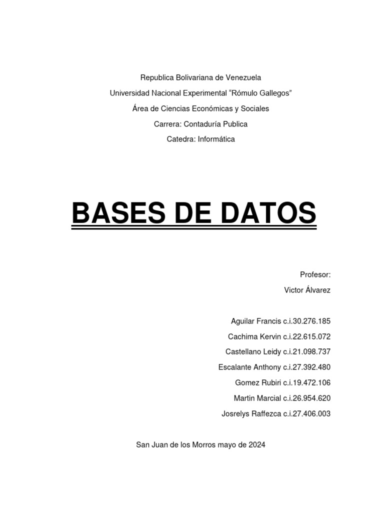 Bases de Datos en Contaduría | PDF | Bases de datos | SQL