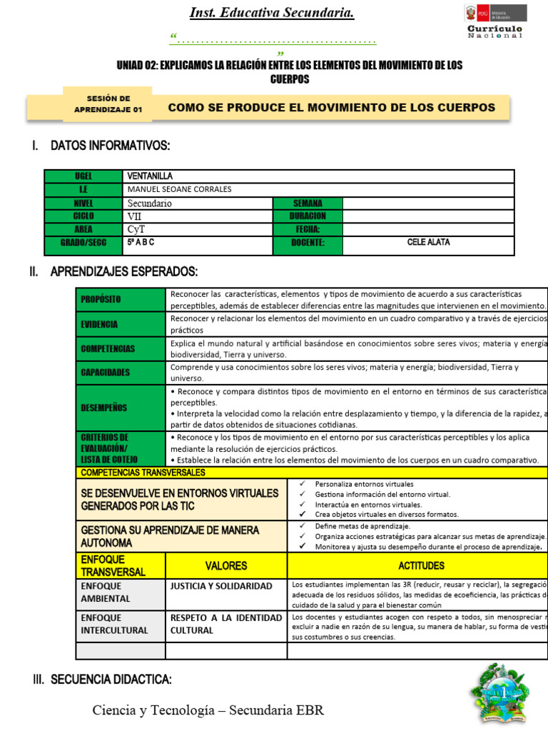 5º SES ACT 1-CyT-U2_____ | PDF | Aprendizaje | Evaluación