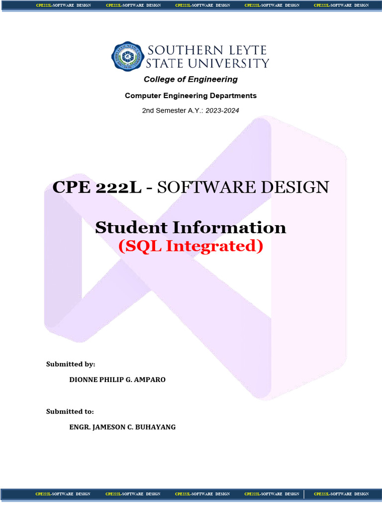 Amparo Exp6 StudentInformationSQLIntegrated | PDF | Boolean Data Type | Data Management