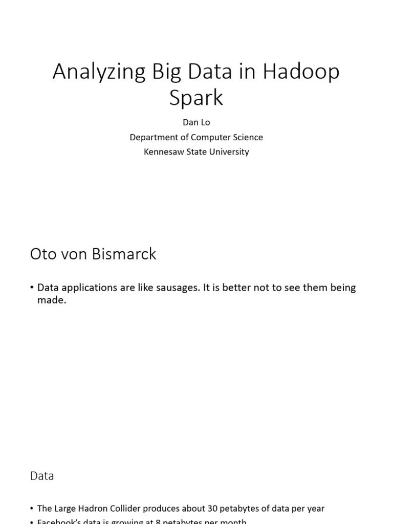 Analyzing Big Data In Hadoop Spark Pdf Apache Spark Apache Hadoop 4752