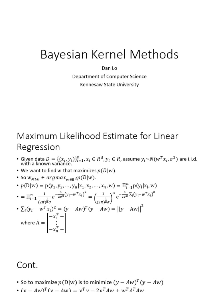 Bayesian Kernel Methods 1 Download Free Pdf Normal Distribution Covariance