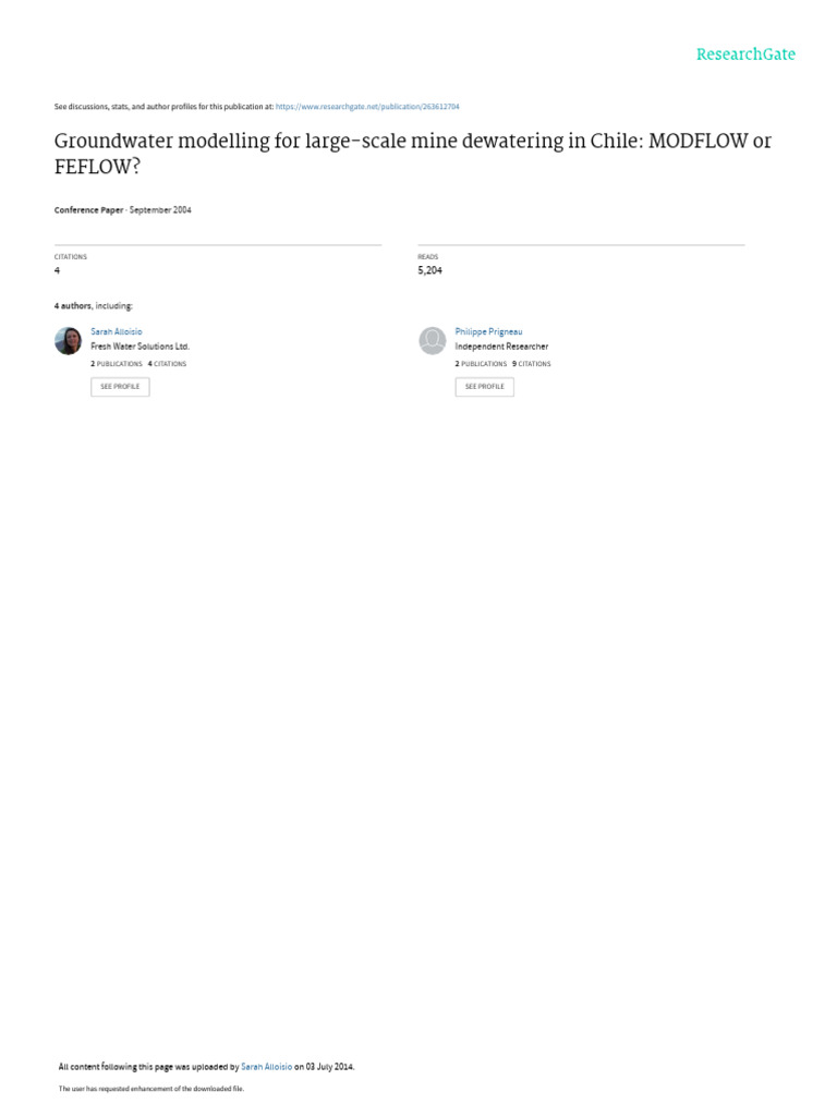 Paper Modflow vs Feflow | Download Free PDF | Hydrogeology | Groundwater