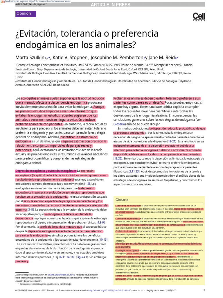 Genetica 3.en - Es | PDF | Endogamia | Genética