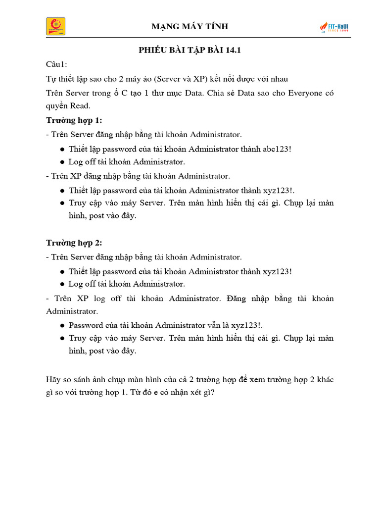 Bai 14-Phieu giao bai tap 1 | PDF