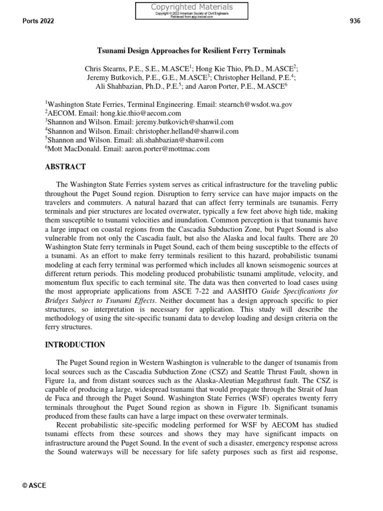Tsunami Design Approaches For Resilient Ferry Terminals | PDF | Tsunami | Applied And ...