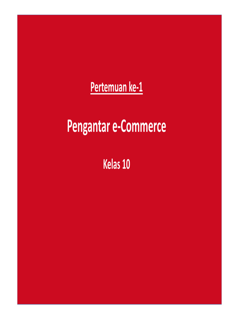 Pertemuan 1 - Konsep E-Commerce | PDF