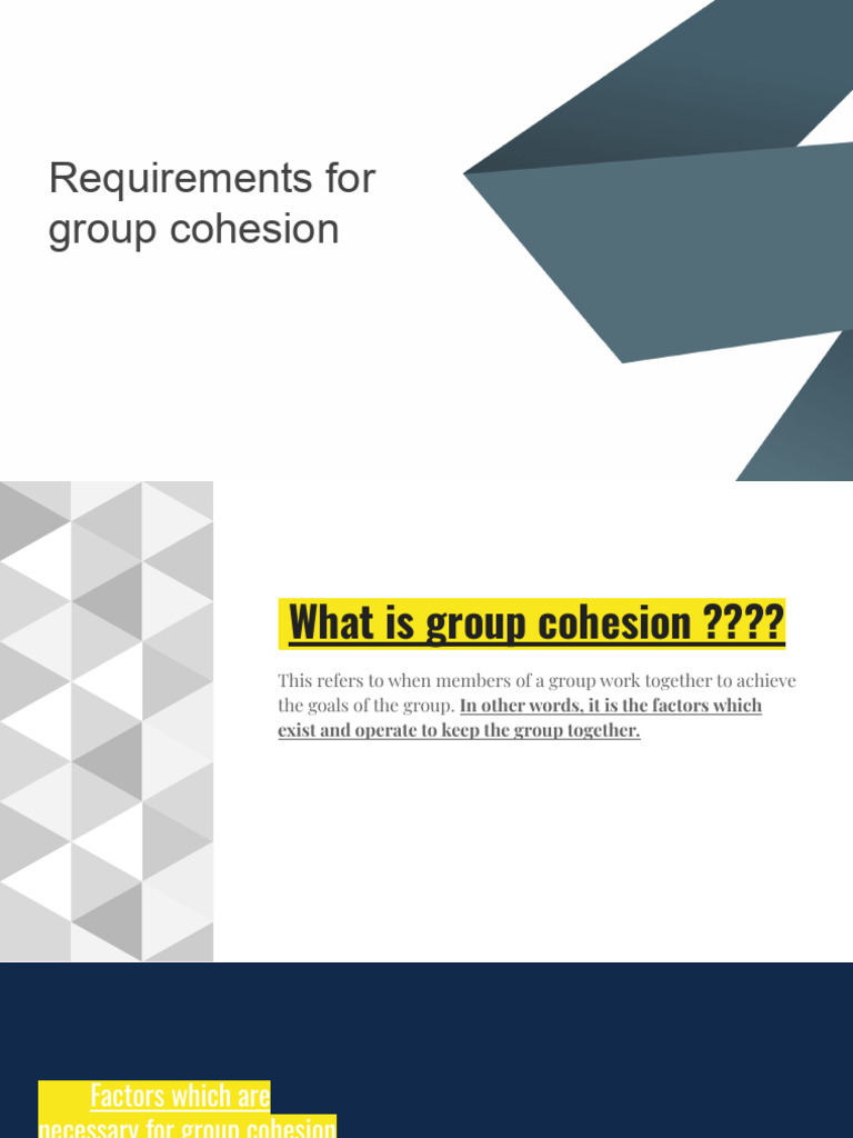 Requirements For Group Cohesion Power Point | PDF | Goal | Group ...