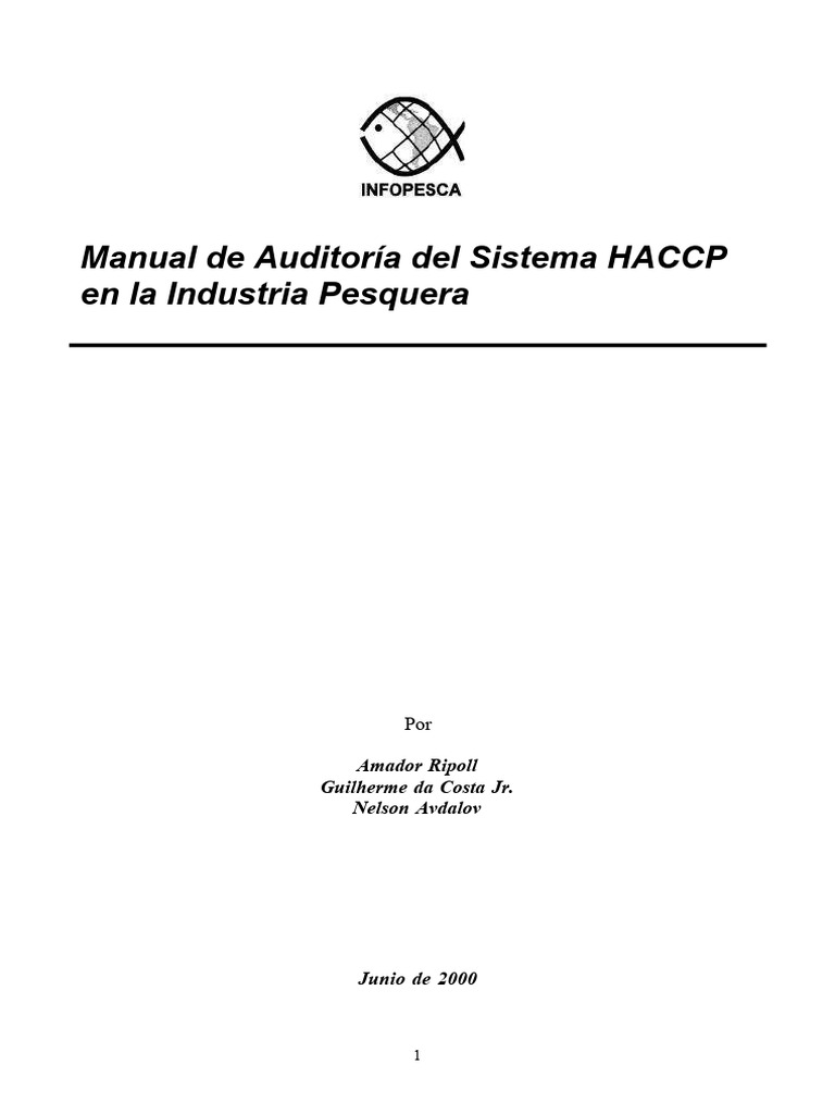 Manual de Auditoria Del Sistema HACCP en | PDF | Análisis de Riesgo y Puntos Críticos de Control ...
