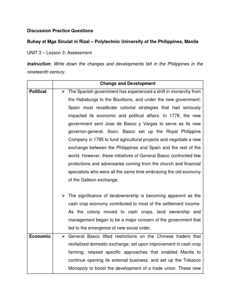 Unit 3 - Lesson 3 Assessment | PDF | Philippines | Economies