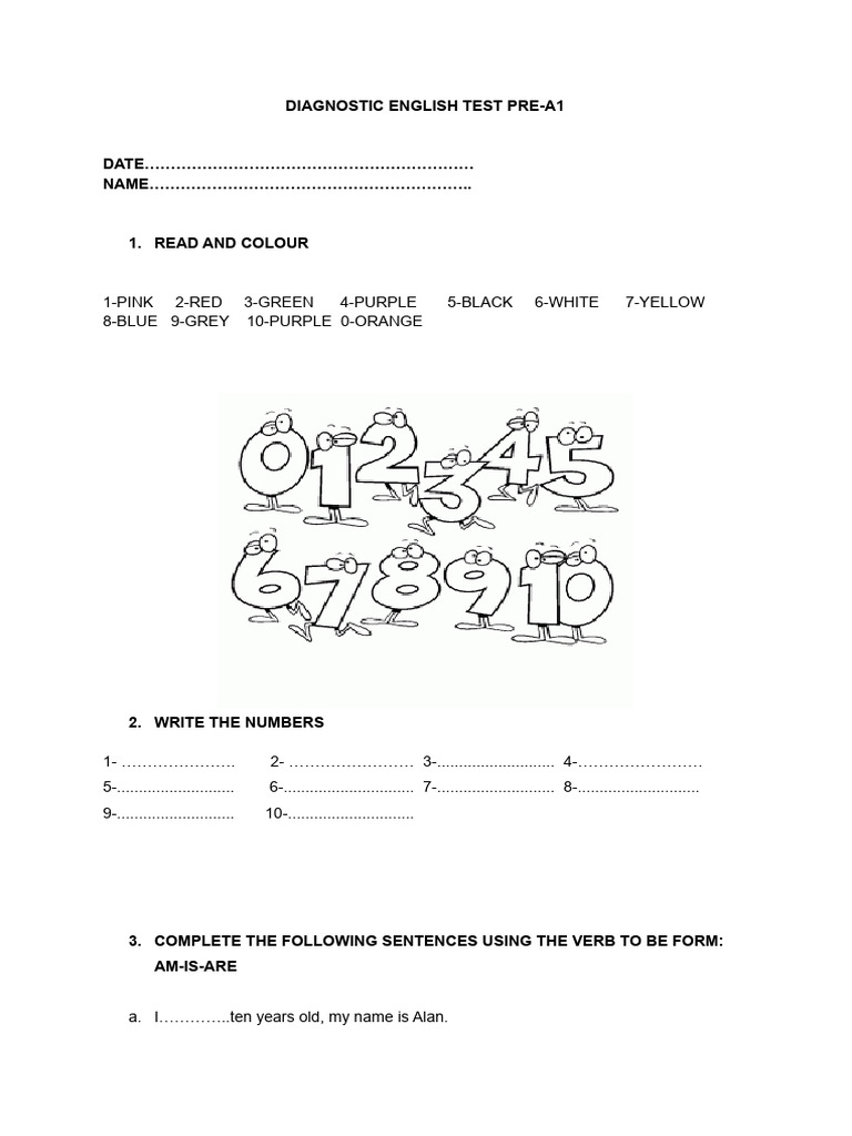 Pre-A1 Diagnostic English Test | PDF | Language Arts & Discipline