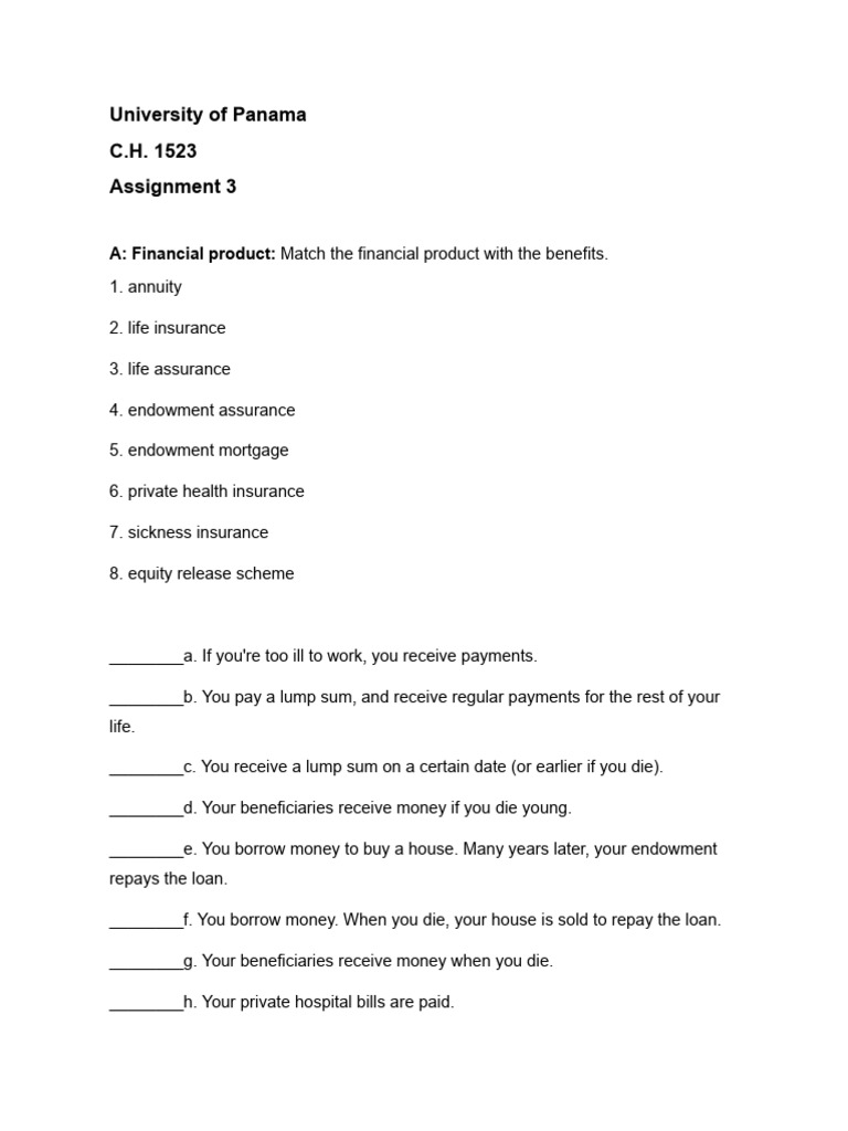 Yesleny Yaneth Garcia - Assignment 3 | PDF | Pension | Insurance