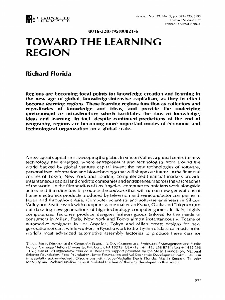 Florida 1995 | PDF | Knowledge Economy | Innovation
