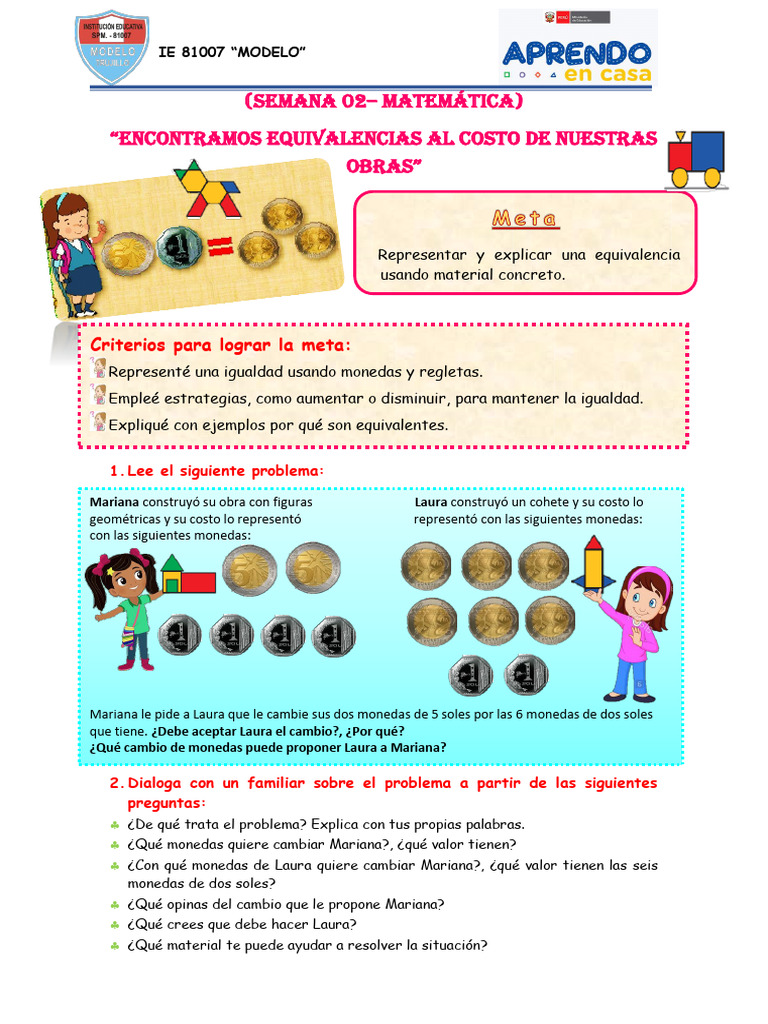 Equivalencias en Matemáticas: Monedas y Más | PDF