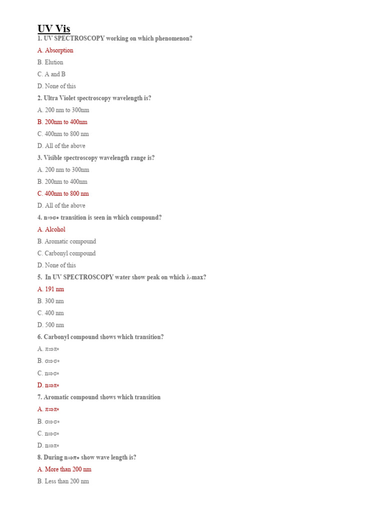 Instrumental Analysis Multiple Choice Questions | PDF | Chromatography | Gas Chromatography
