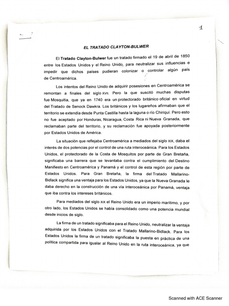 EL TRATADO CLAYTON BULWER | PDF
