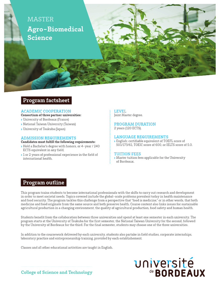 Master_Agro-Biomedical-Science | PDF | University | Science