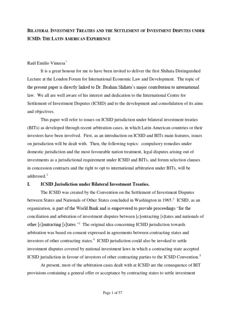 Latin America's ICSID Experience | PDF | Arbitration | Justice