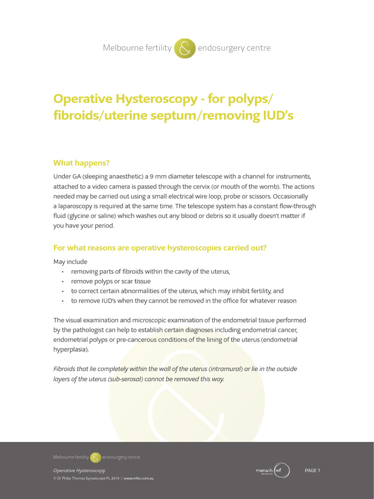 Operative Hysteroscopy New Buzz Pdf Clinical Medicine Human Reproduction