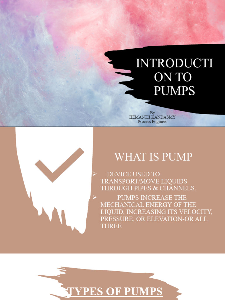 Introduction To Pumps | PDF | Pump | Chemical Engineering