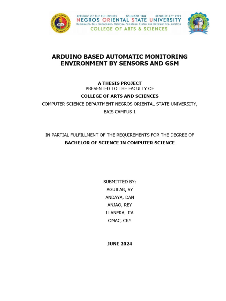 Arduino Based Automatic Monitoring Environment by Sensors and GSM | PDF