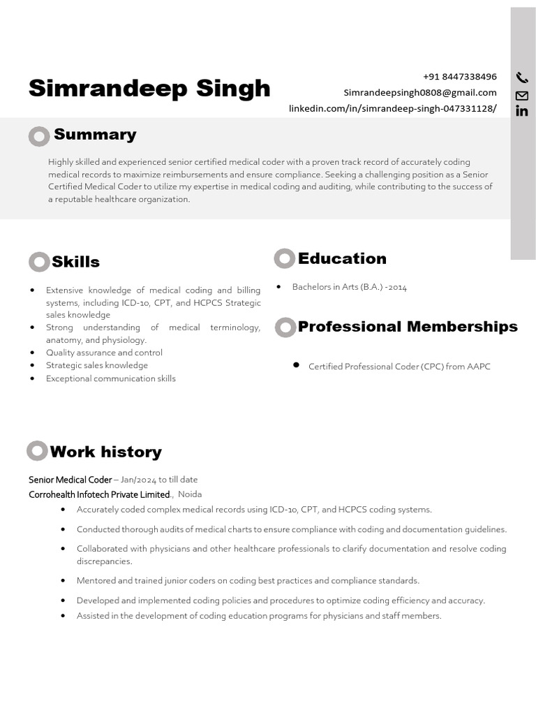 CV - Simrandeep Singh1 | PDF | Health Care | Medicine