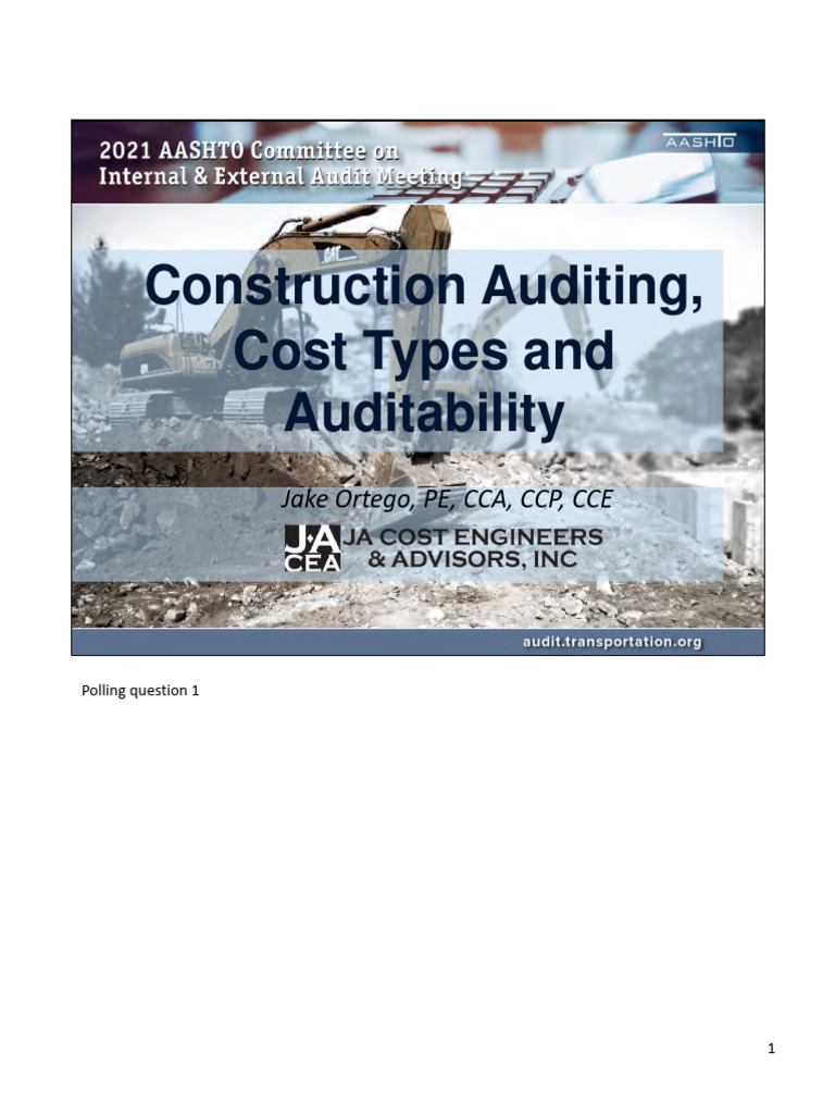 8 25 Construction Auditing Cost Types and Auditability Jake Orego | PDF ...