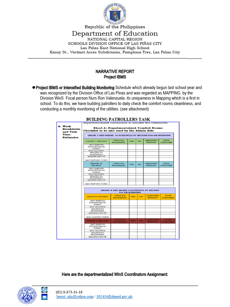 Narrative Report On Project IBMS | PDF