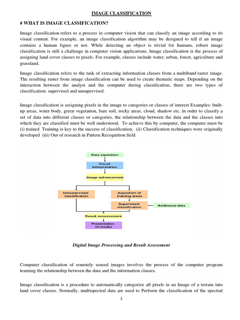 PG 4thsem Geoinformatics Image Classification Process by Dr. Bharati Gogoi | PDF | Statistical ...