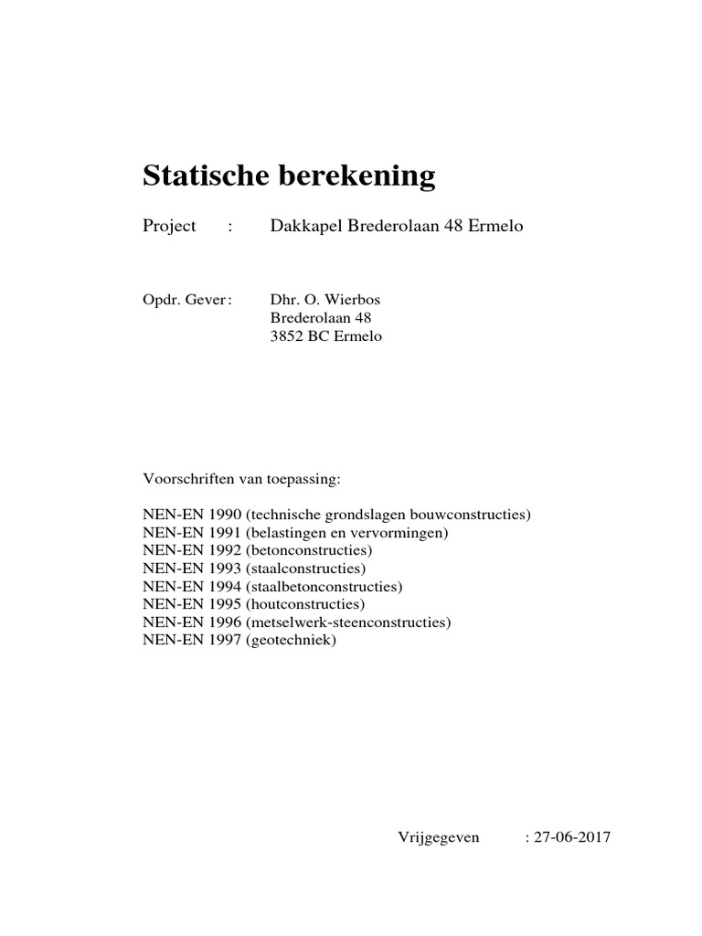 Statische berekening | PDF