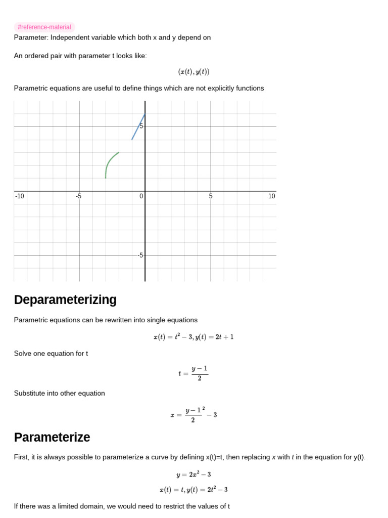 Parametric Equations Pdf Mathematical Objects Mathematical Analysis