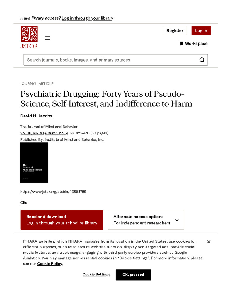 Www Jstor Org Stab | PDF | Psychiatry | Mind