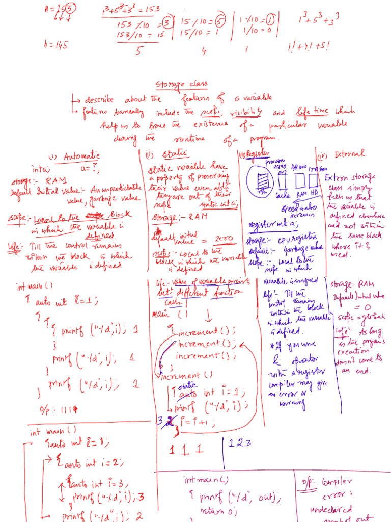 Class9 Storage Class Recursion Pdf