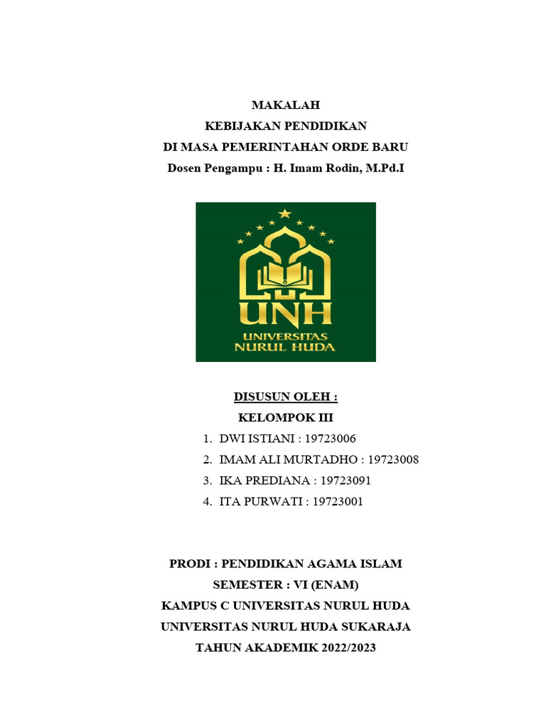 Makalah Orde Baru.... | PDF
