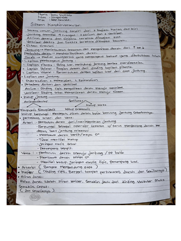 Resume Kardiovaskuler IBNU SHIHAB 2 | PDF