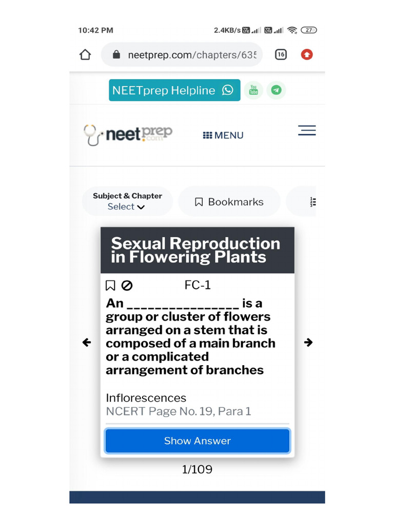 Sexual Reproduction in Flowering Plants ARS Flash Card | PDF