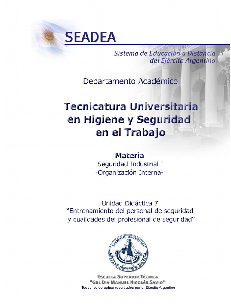 UD7-Entrenamiento del Pers de Seg y cualidades del Prof de Seg | PDF | Seguridad y salud ...