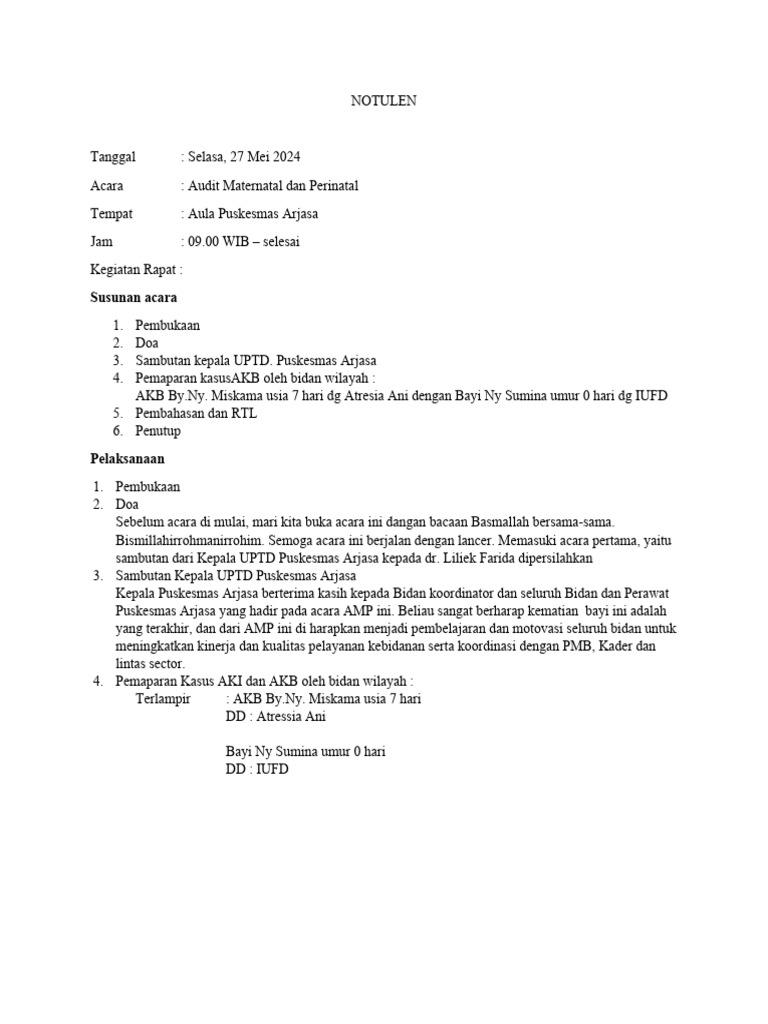 Notulen Amp | PDF | Kesehatan Holistik
