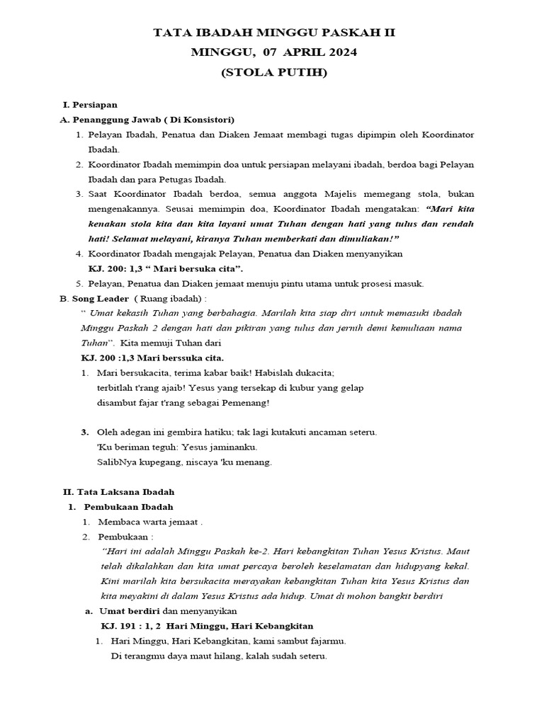 7 April MInggu Paskah 2 | PDF
