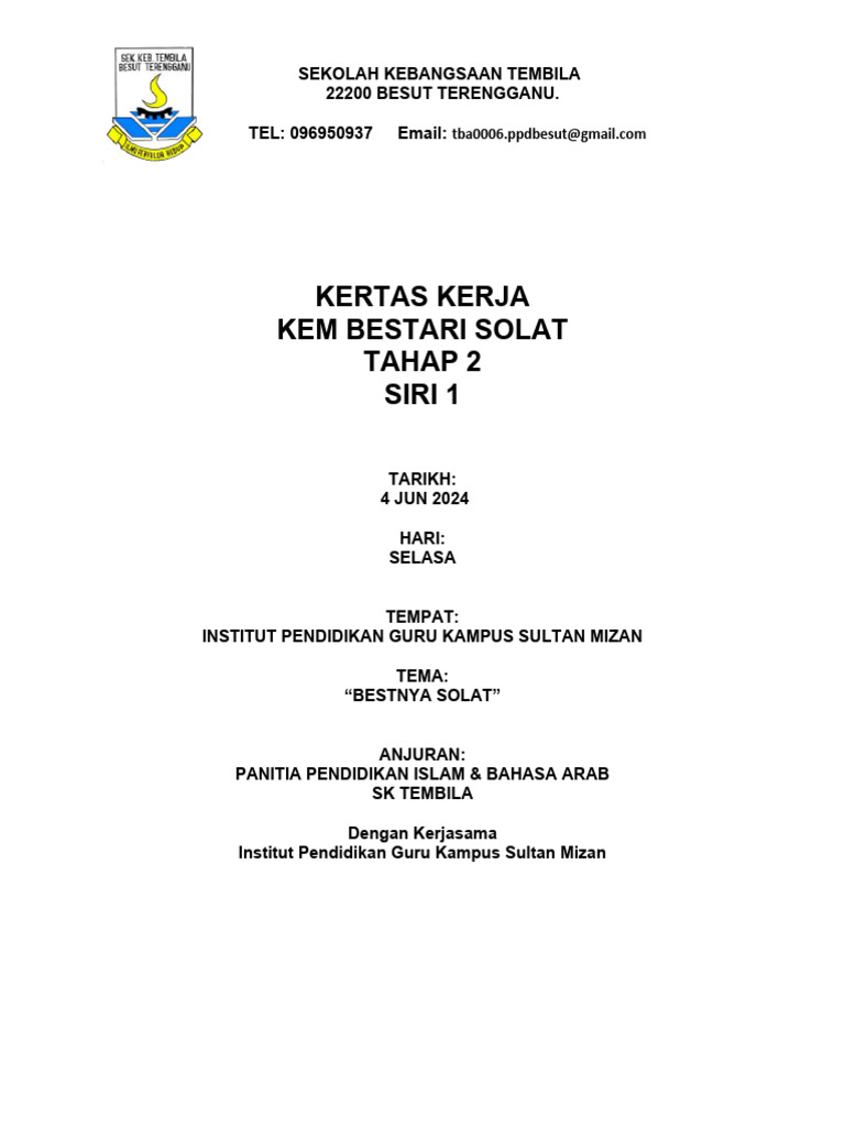 KERTAS KERJA KBS 2024 | PDF