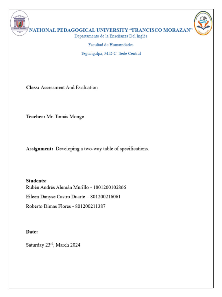 Two Way Chart - Assessment | Download Free PDF | Indigenous Peoples Of ...