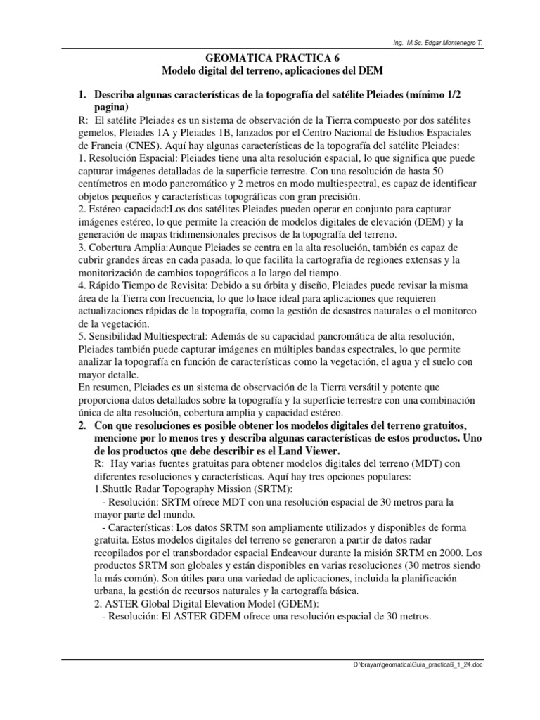Guia Practica6 1 24 | PDF | Satélite | Ciencias de la Tierra