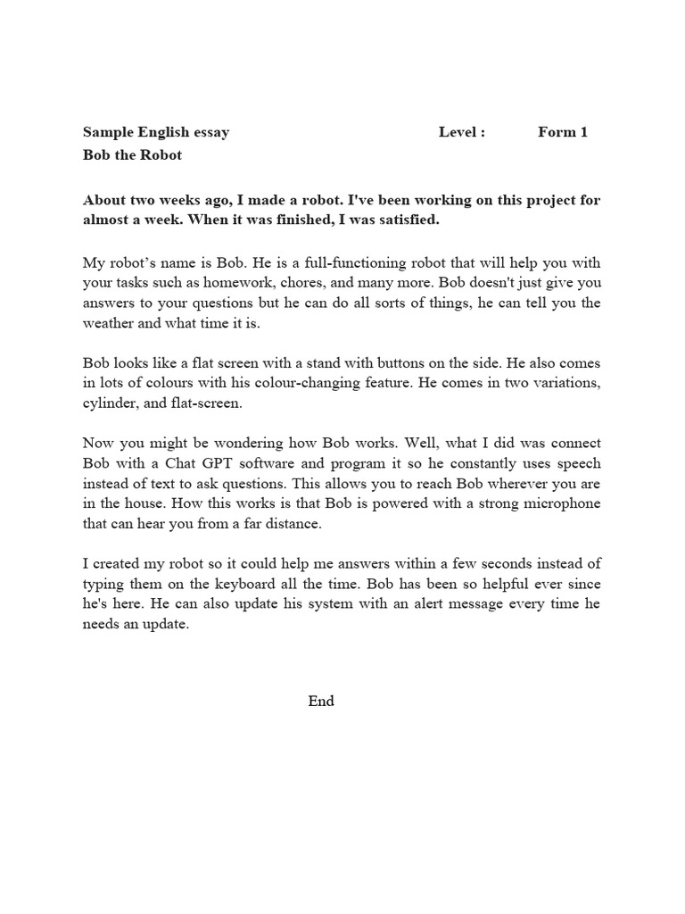 SampleShort Essay Form 1 | PDF