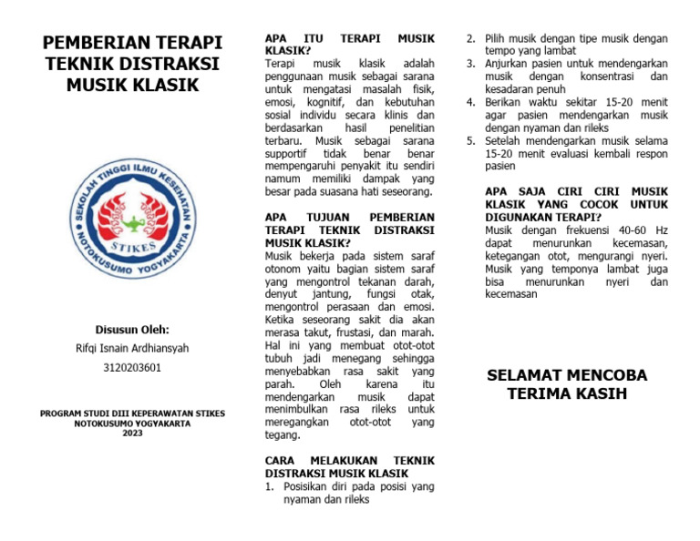Leaflet Terapi Musik Klasik | PDF