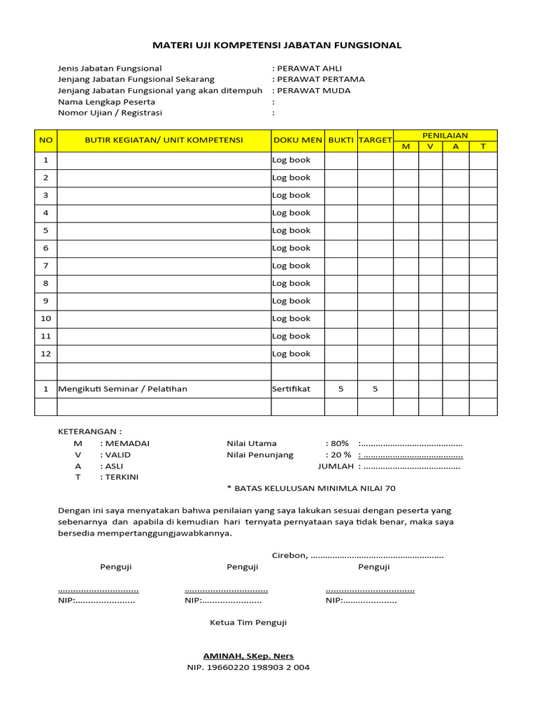 Formulir Uji Kom Ahli | PDF