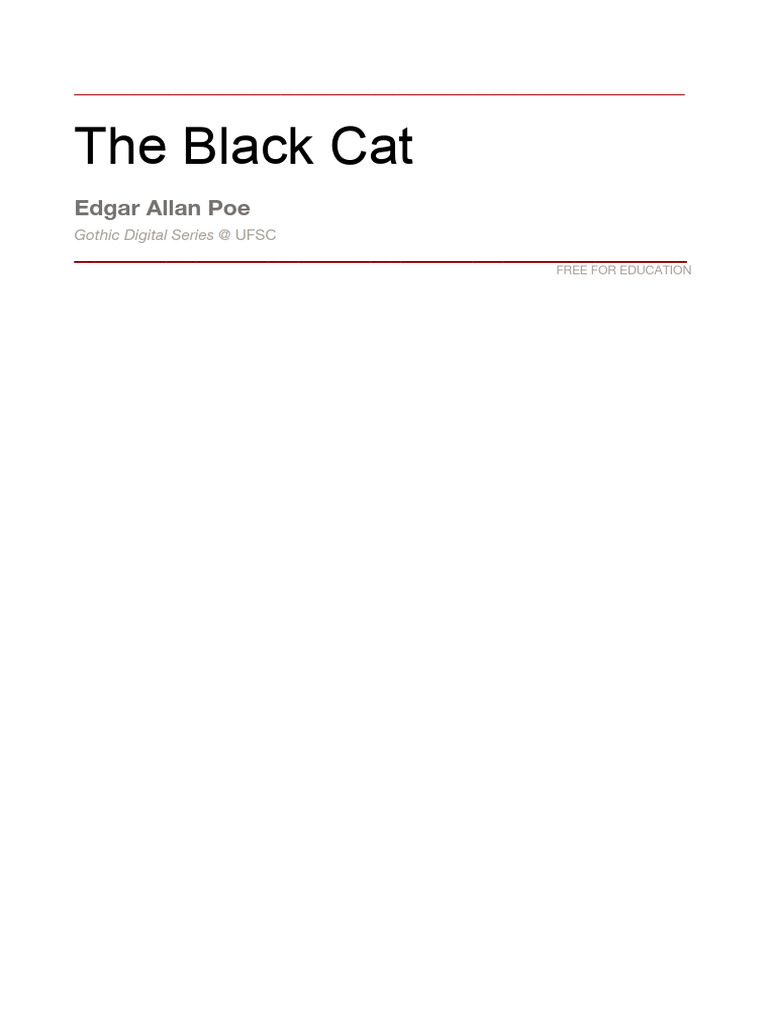The Black Cat Edgar Allan Poe | PDF