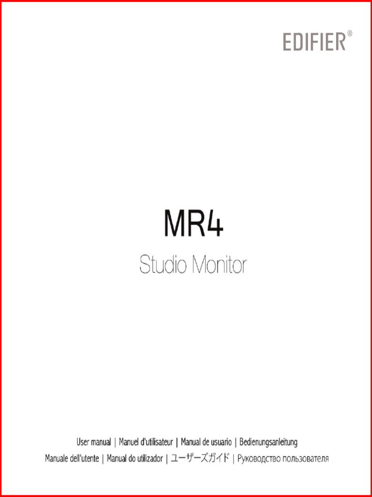 Edifier MR4 User Manual Korean | PDF